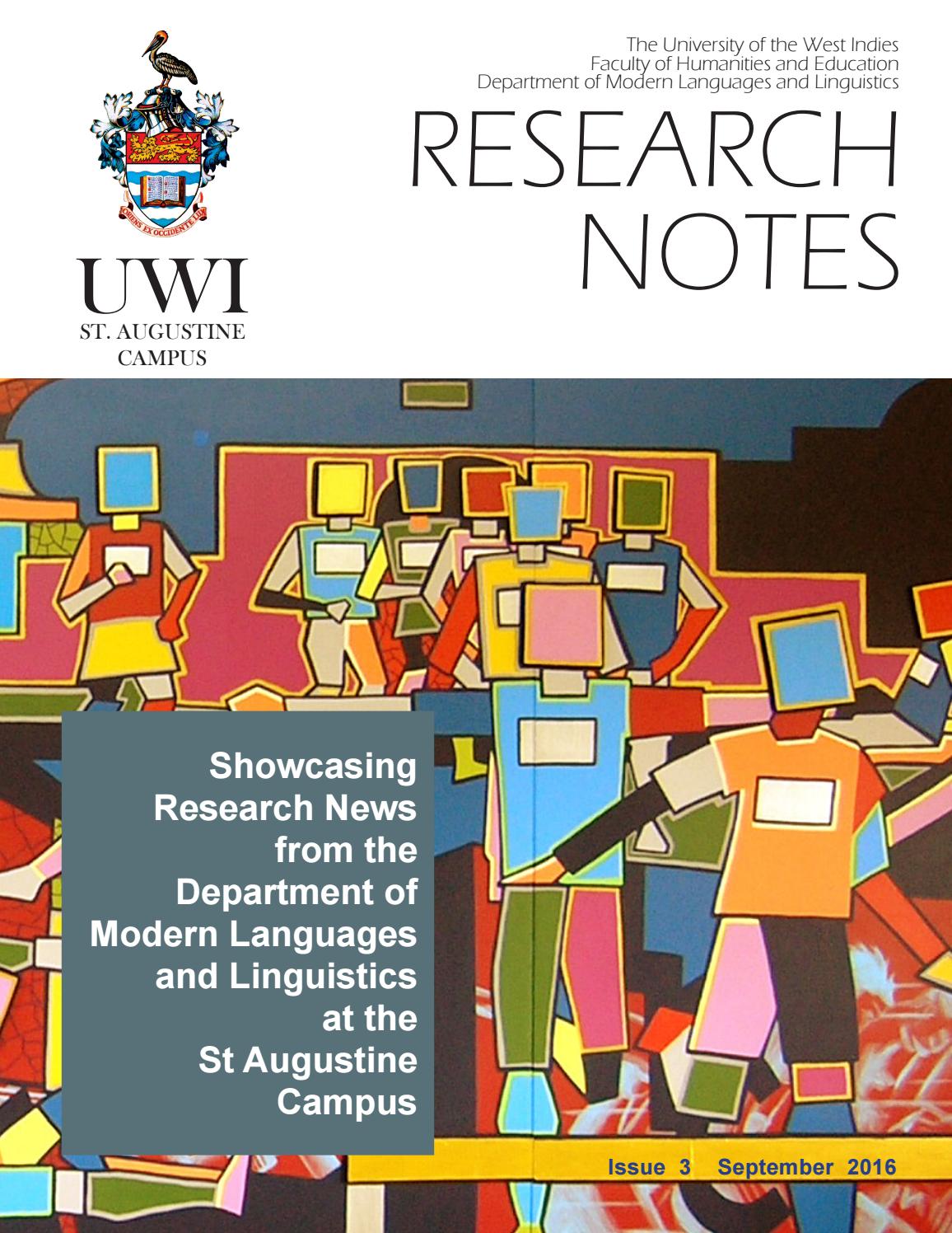 Research Notes Issue 3 - September 2016 by UWI St Augustine - Issuu