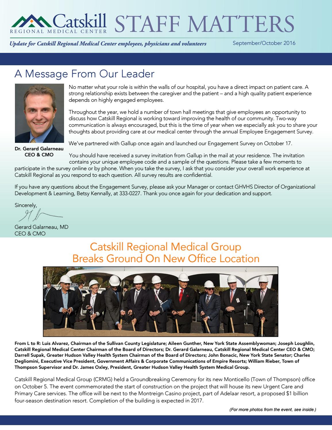 Staff Matters - September/October 2016 by Garnet Health - Issuu