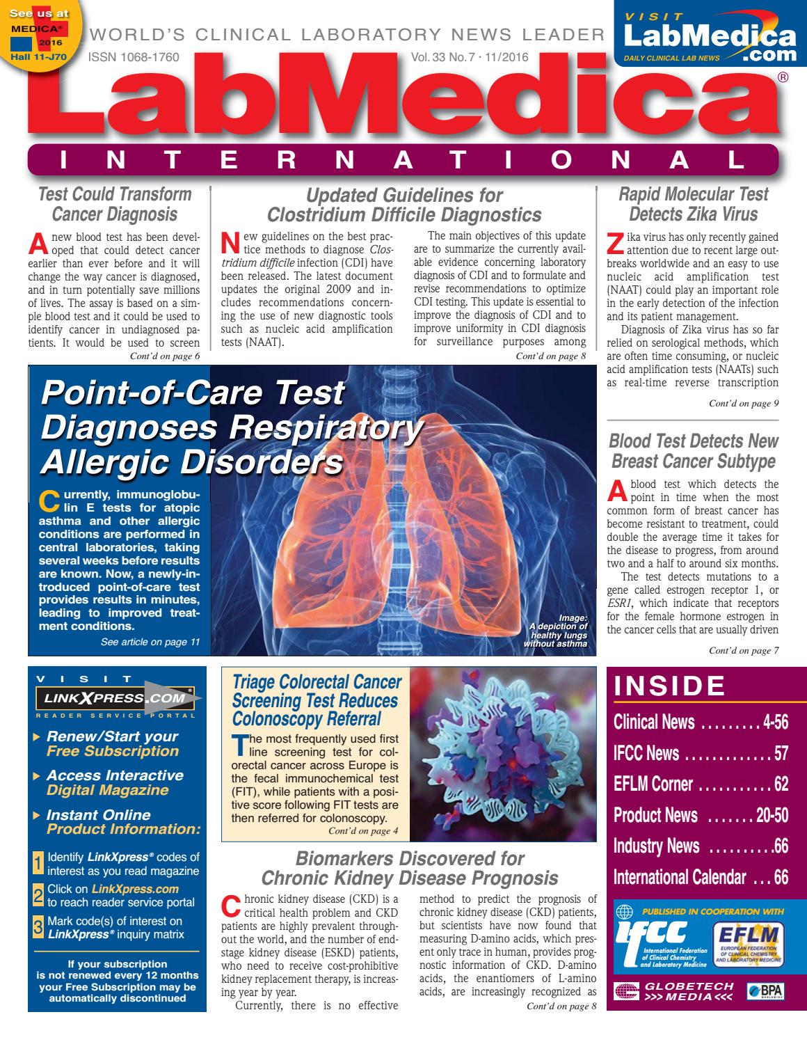 Labmedica International November 2016 by Globetech - Issuu