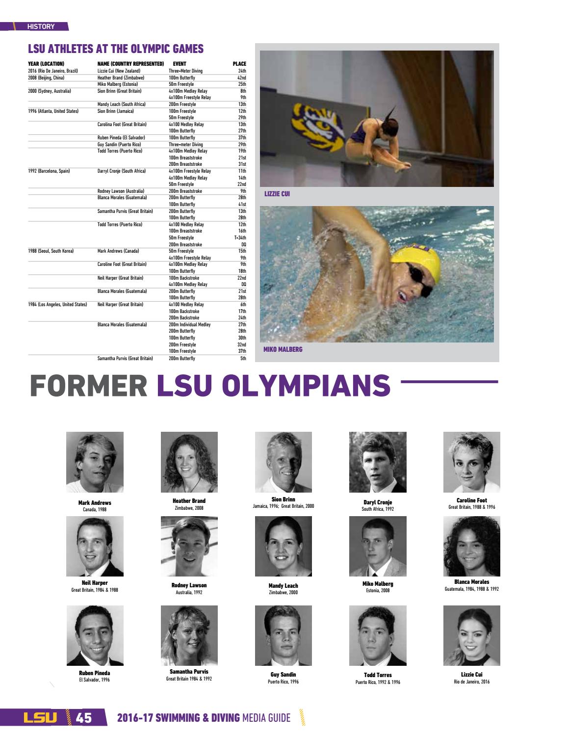 2016-17 LSU Swimming & Diving Media Guide by LSU Athletics - Issuu