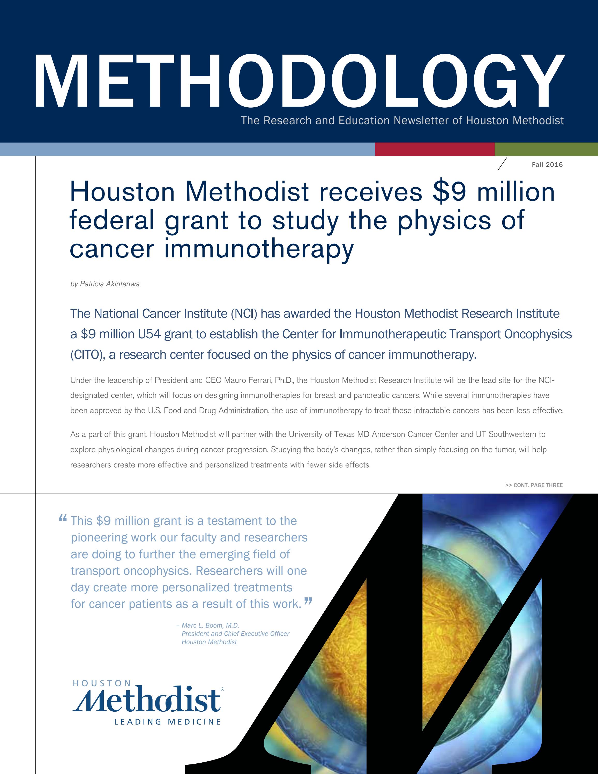 Methodology Newsletter Fall 2016 by Houston Methodist Professional ...