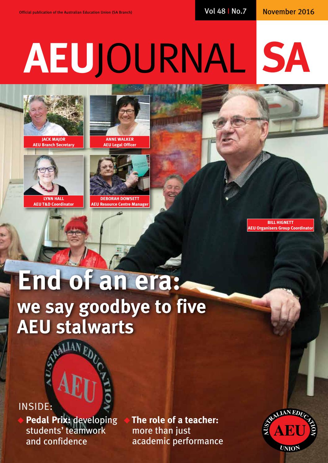 AEU Journal Vol. 48 No.7 by Australian Education Union (SA Branch) - Issuu