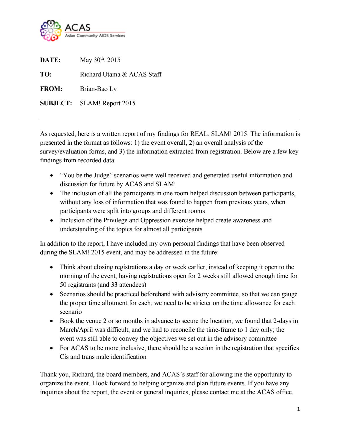 Slam 2015 final report by ACAS AsianCommunityAIDSServices - Issuu