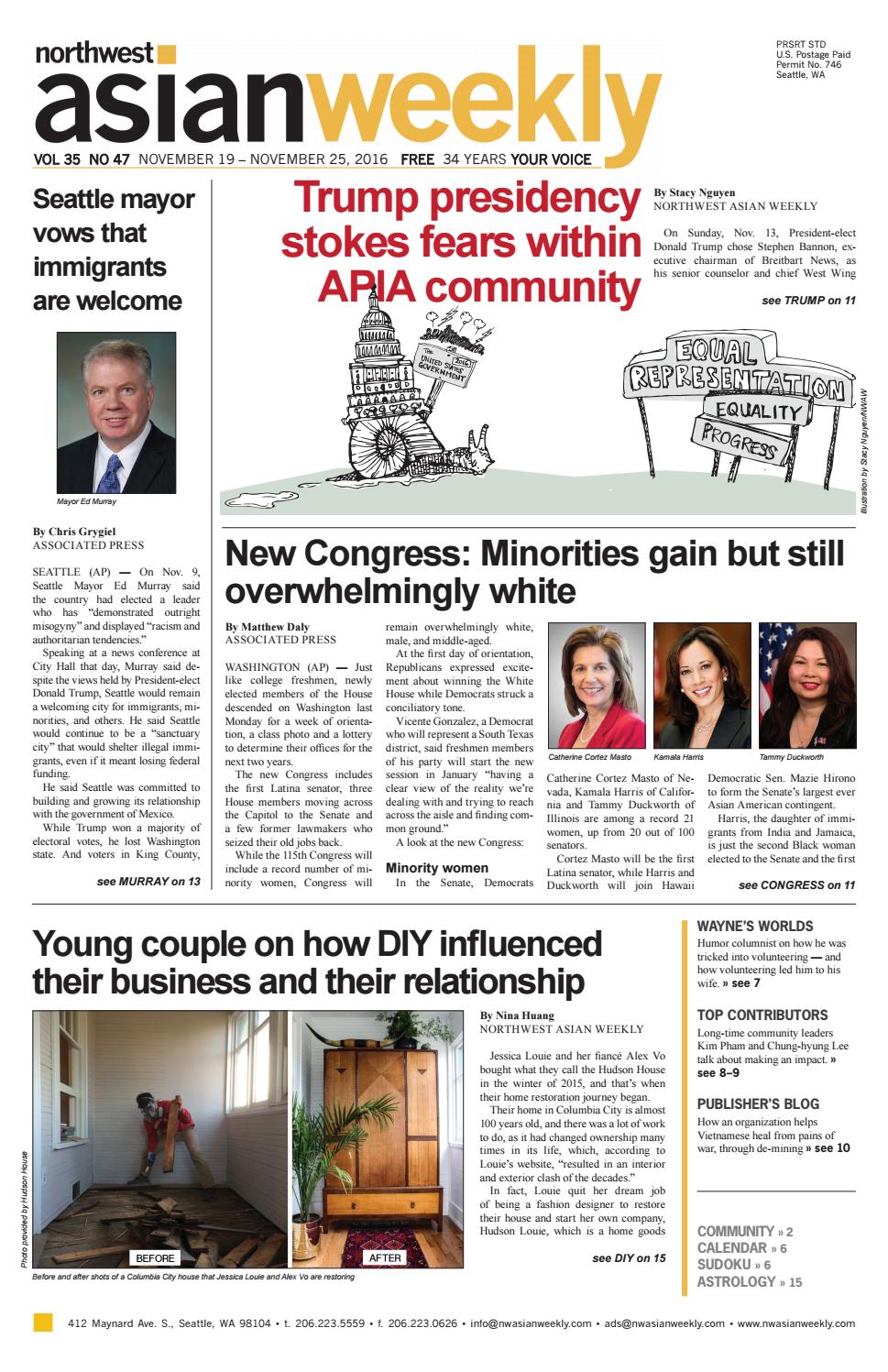 VOL 35 NO 47 | NOVEMBER 19 – NOVEMBER 25, 2016 by Northwest Asian ...