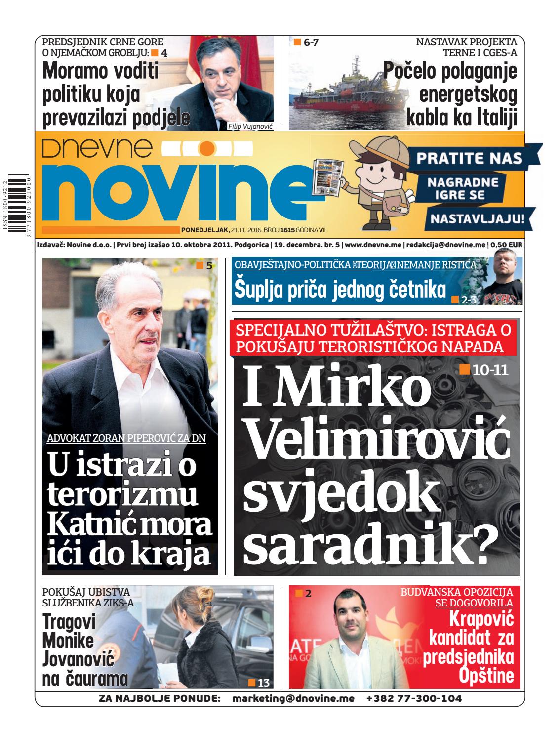 Dnevne novine 21. novembar 2016. by Dnevne Novine - Issuu