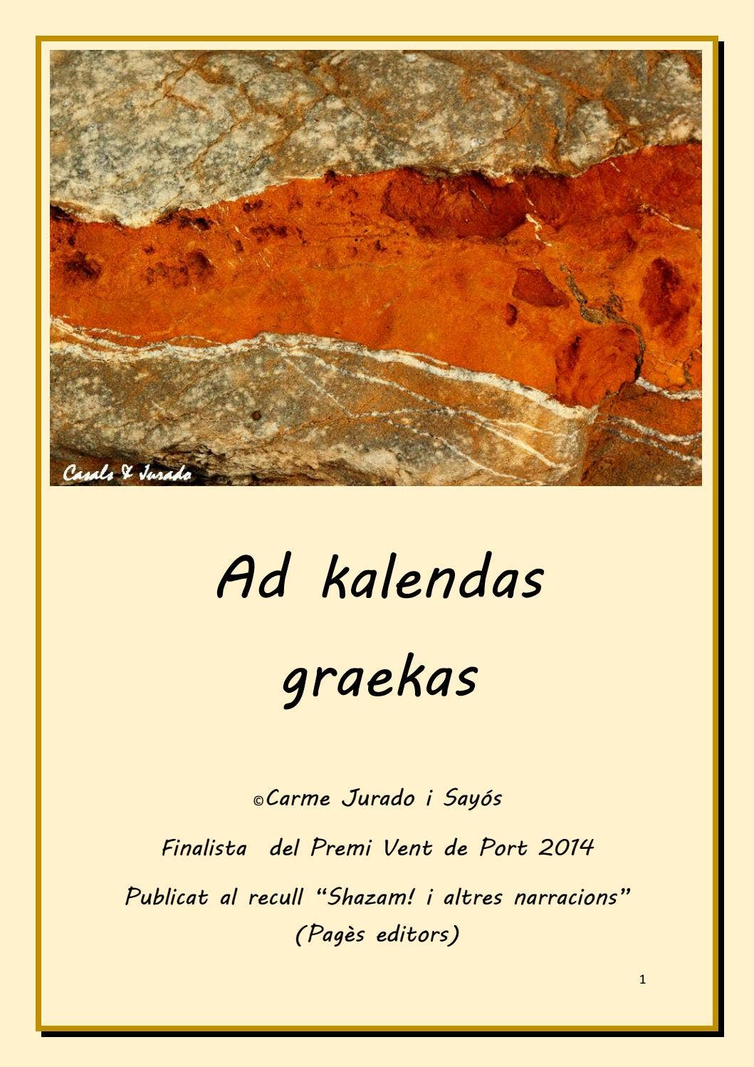 Ad kalendas graecas by Carme Jurado - Issuu