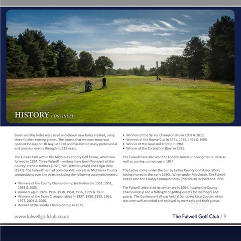 The Fulwell Golf Club Official Brochure 2017 by Ludis - Issuu