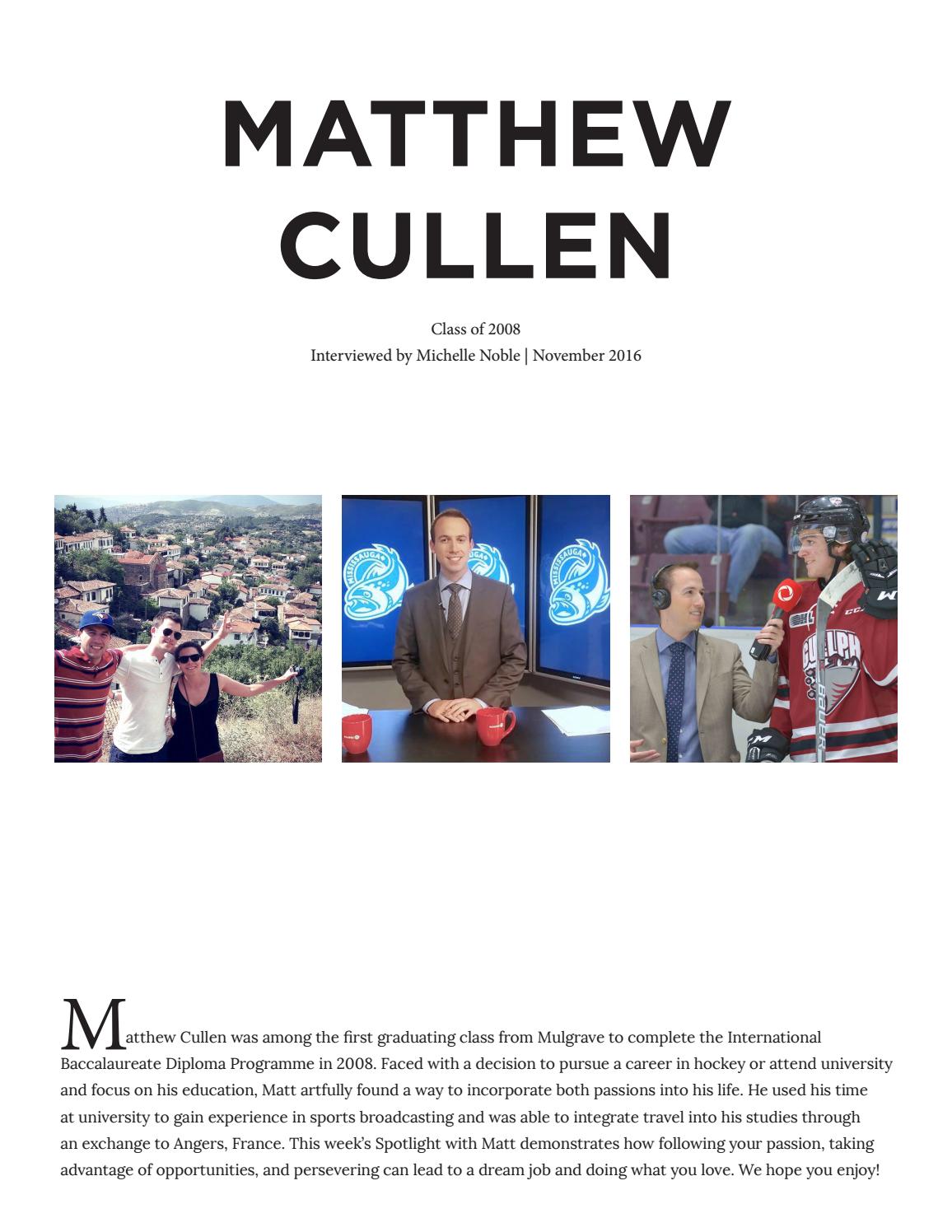 Alumni Spotlight: Matthew Cullen by Mulgrave School - Issuu