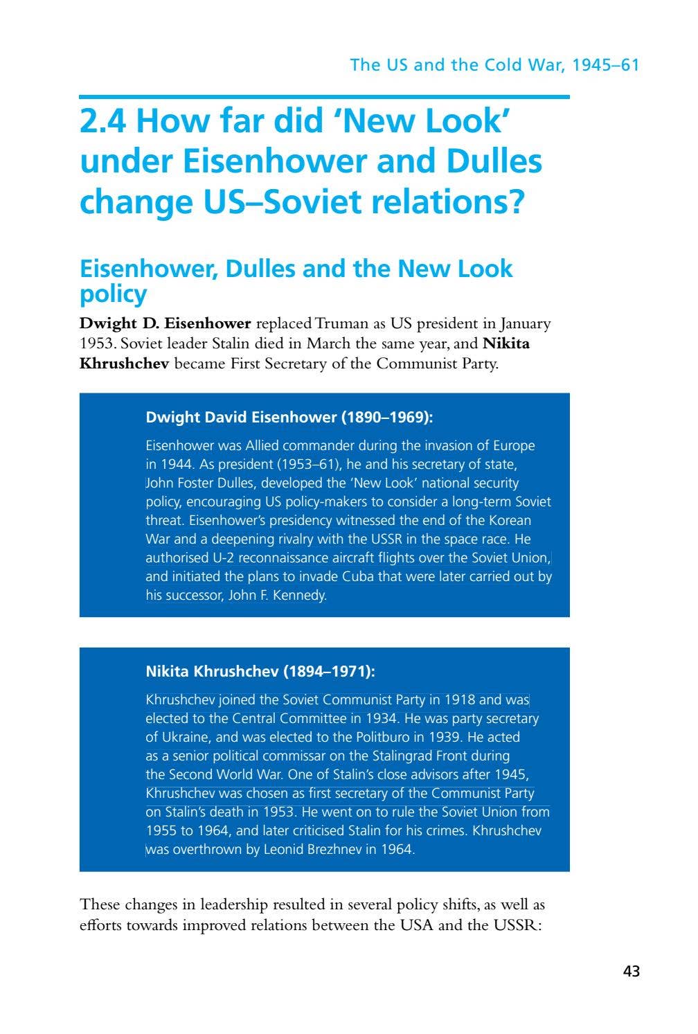 Preview History for the IB Diploma Paper 3 - The Cold Wars and the ...