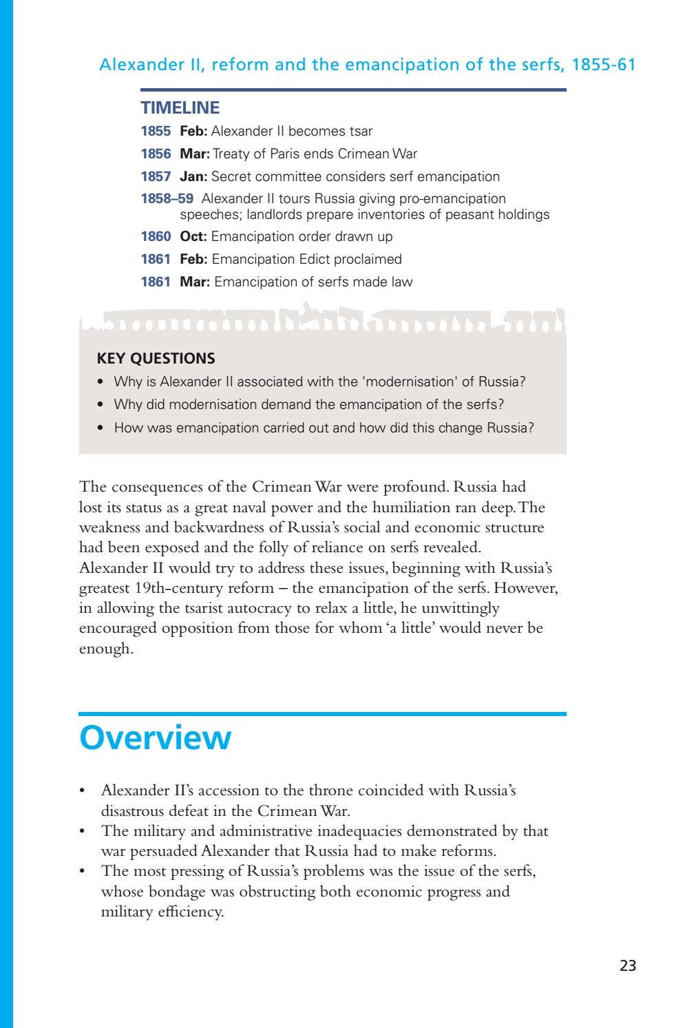 Preview History for the IB Diploma Paper 3 Imperial Russia and the ...