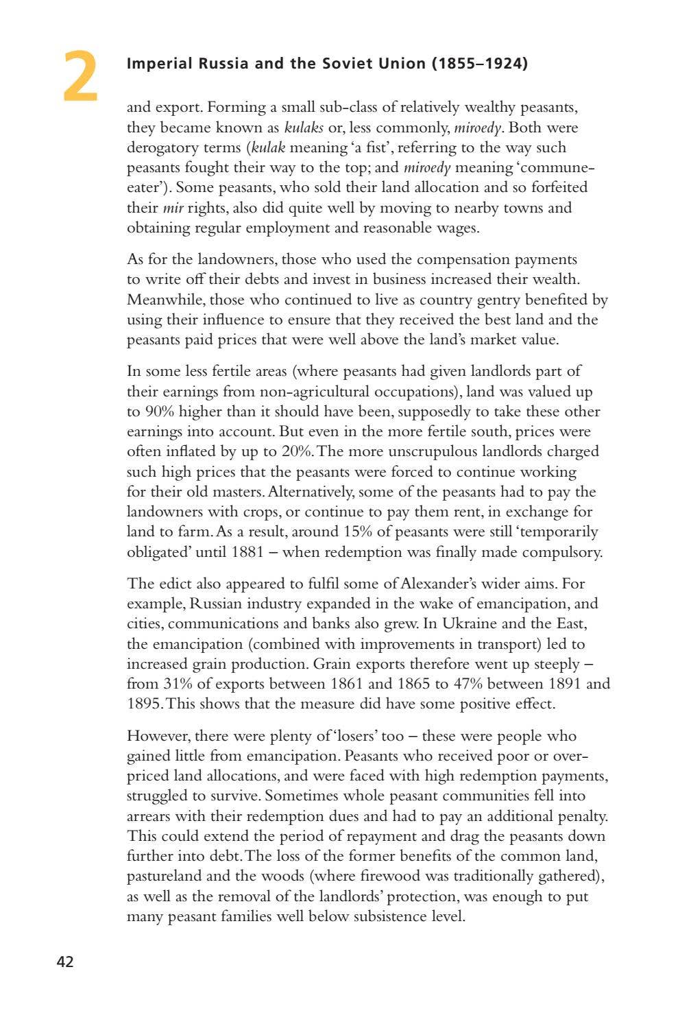 Preview History for the IB Diploma Paper 3 Imperial Russia and the ...