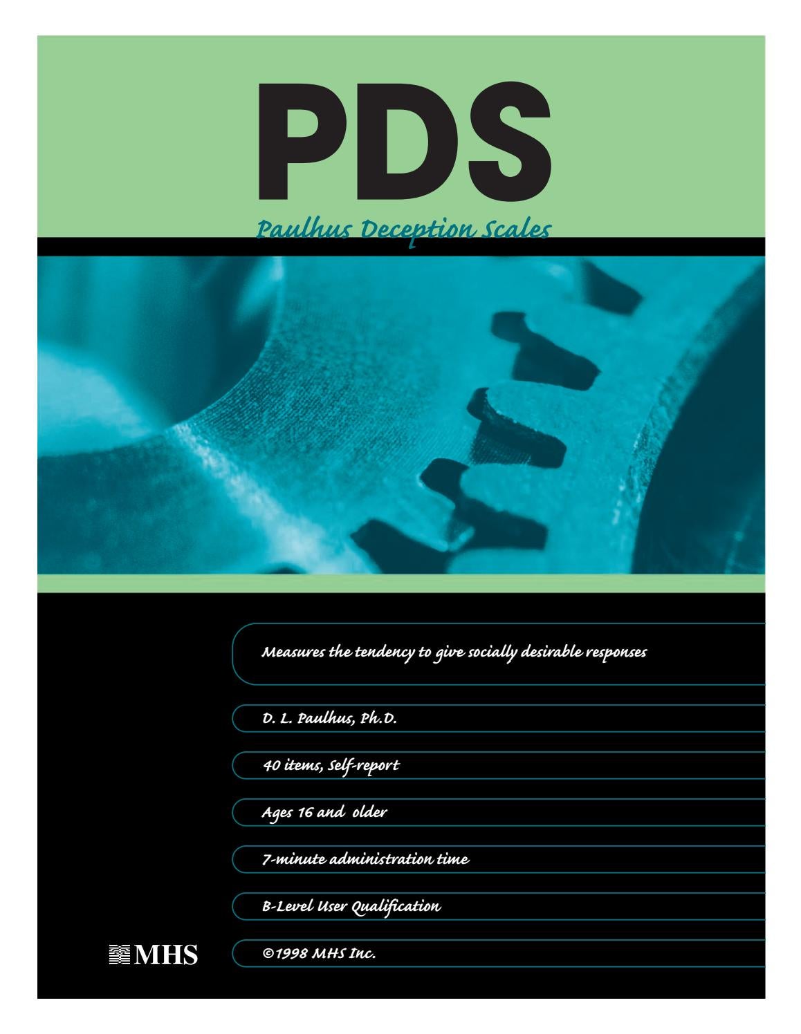 Paulhus Deception Scales by MHS Assessments - Issuu