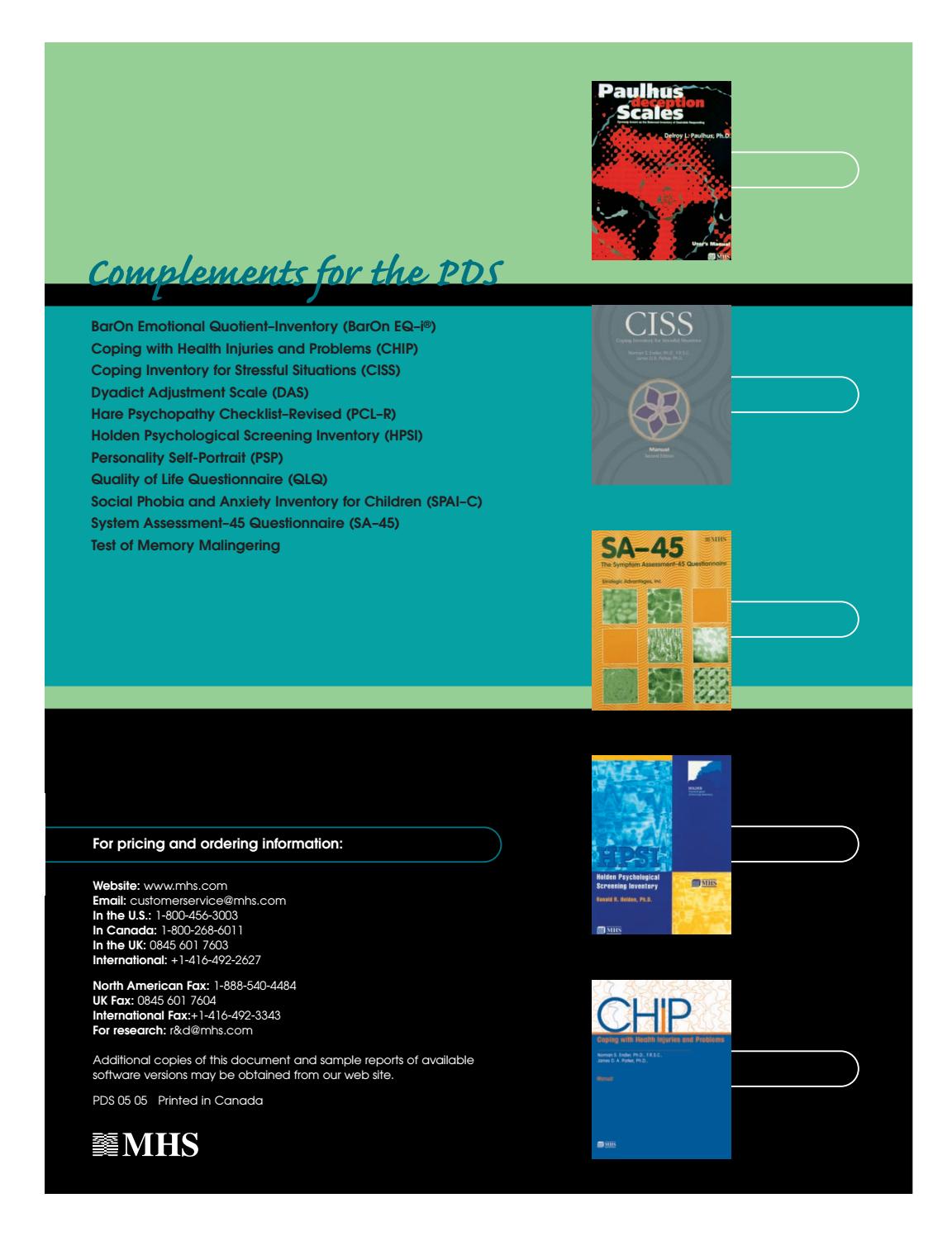 Paulhus Deception Scales by MHS Assessments - Issuu
