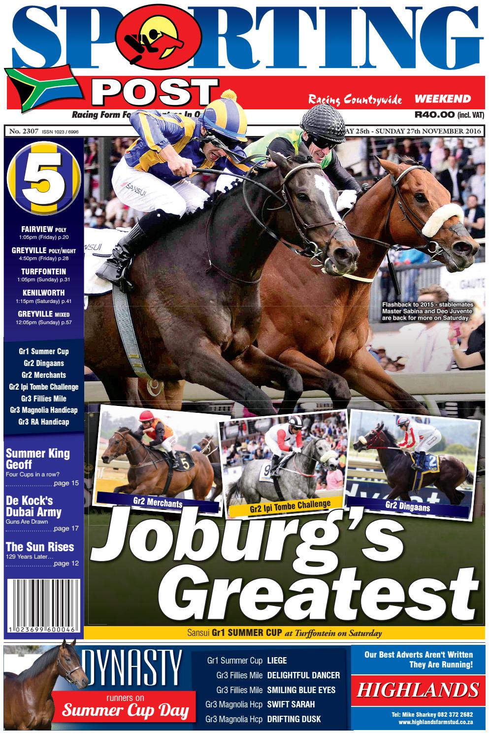 25-27 Nov #2307 Sporting Post by Sporting Post - Issuu