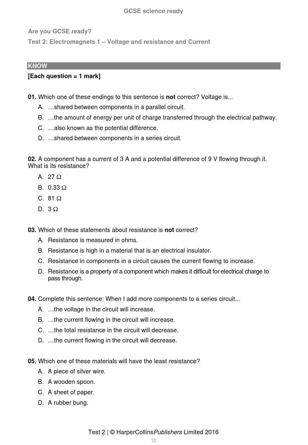 GCSE Science Ready Transition Tests by Collins - Issuu