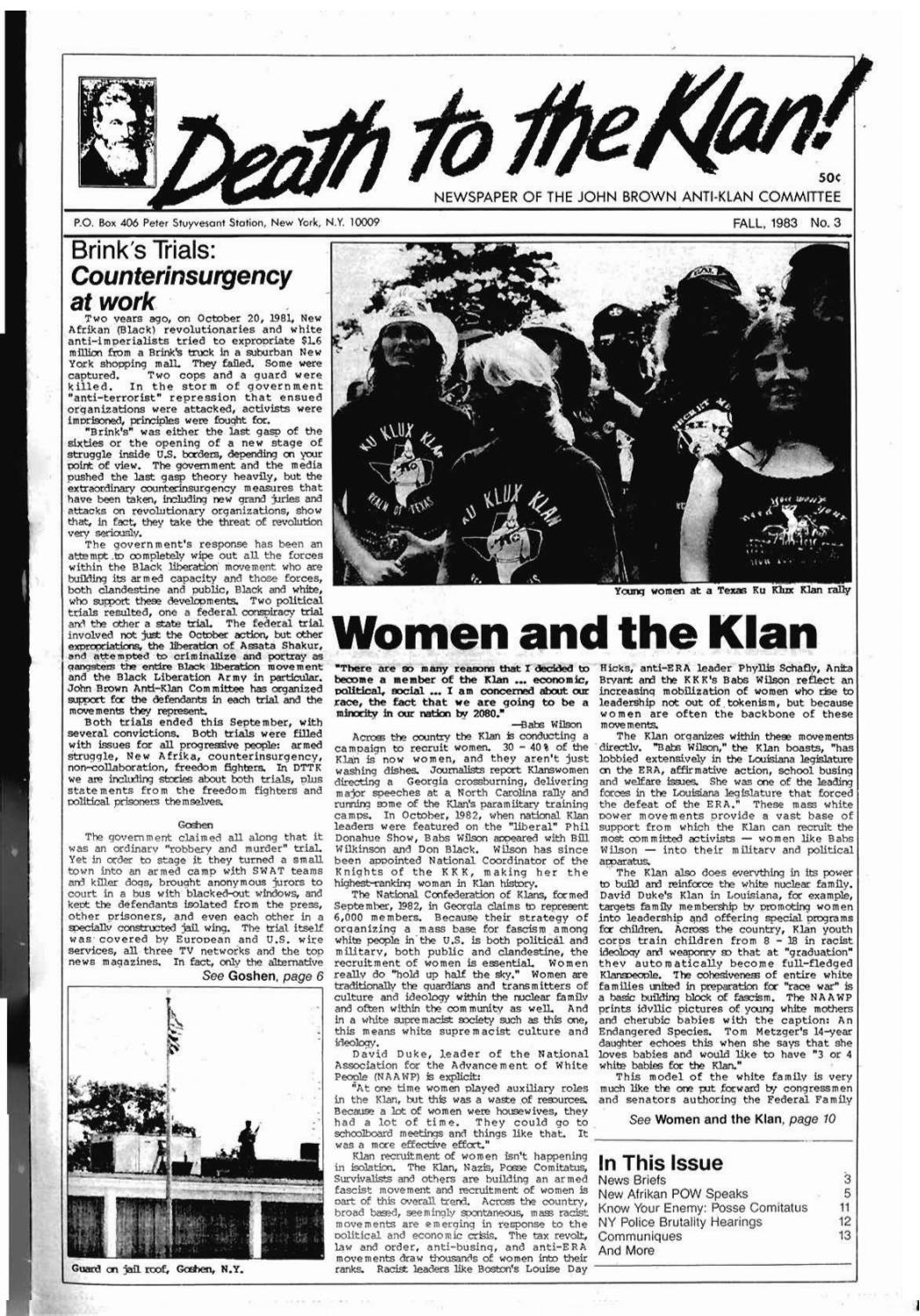 Death To The Klan, Fall 1983 by Arm The Spirit - Issuu