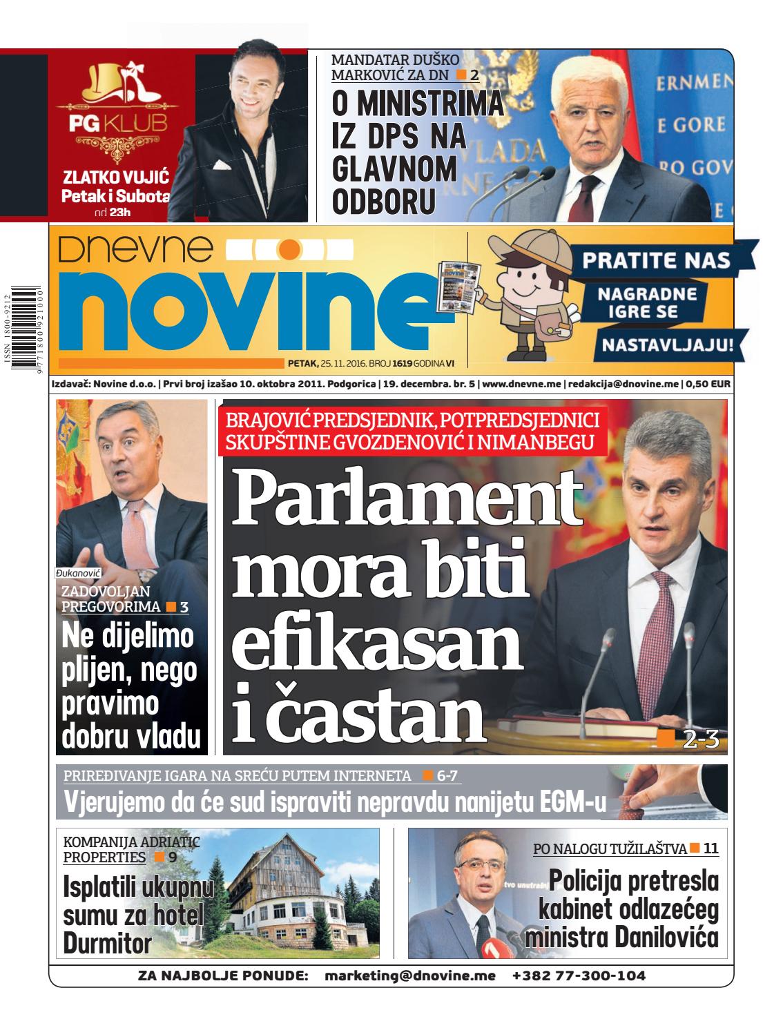 Dnevne novine 25. novembar 2016. by Dnevne Novine - Issuu