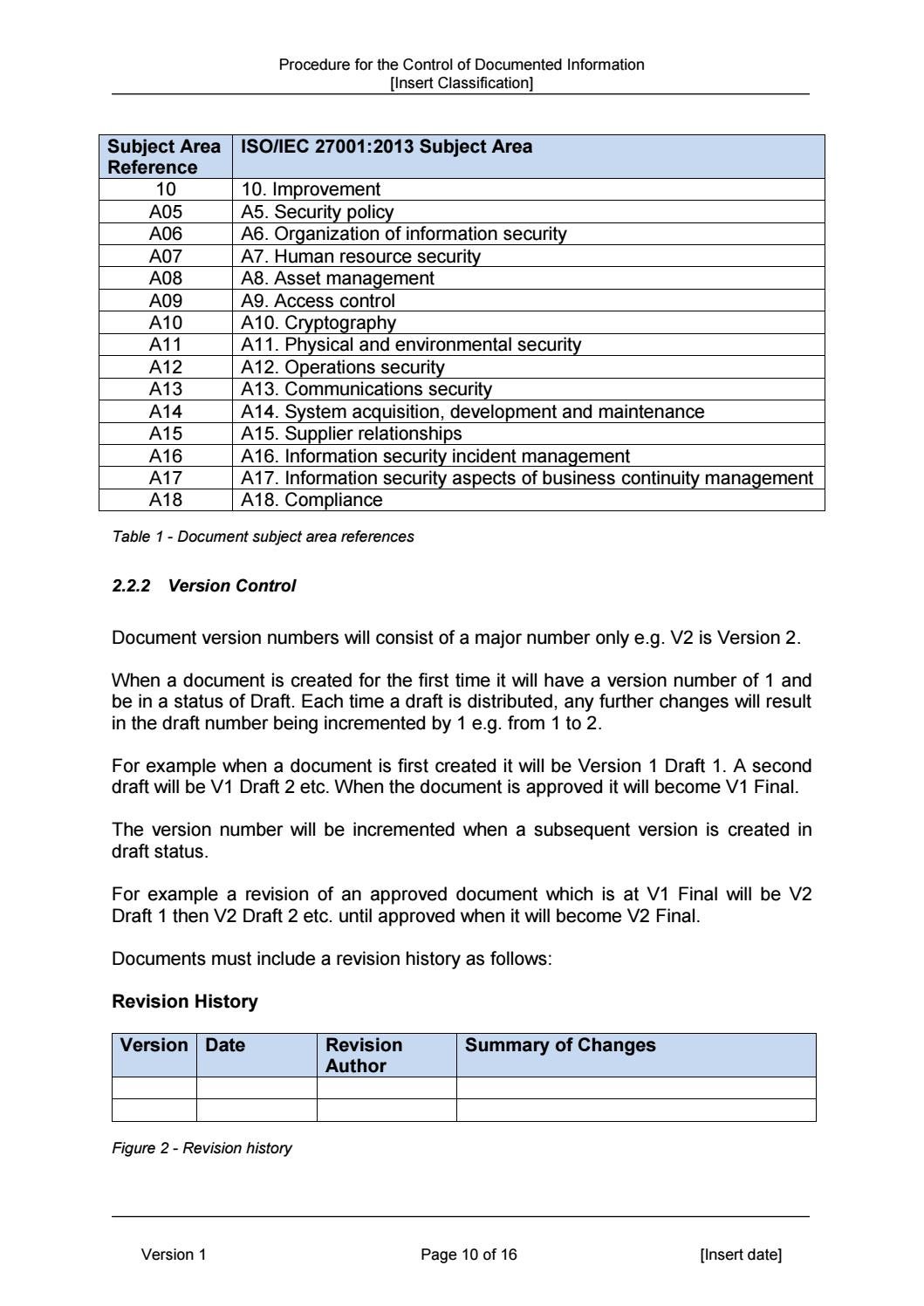 Isms doc 07 3 procedure for the control of documented information by ...
