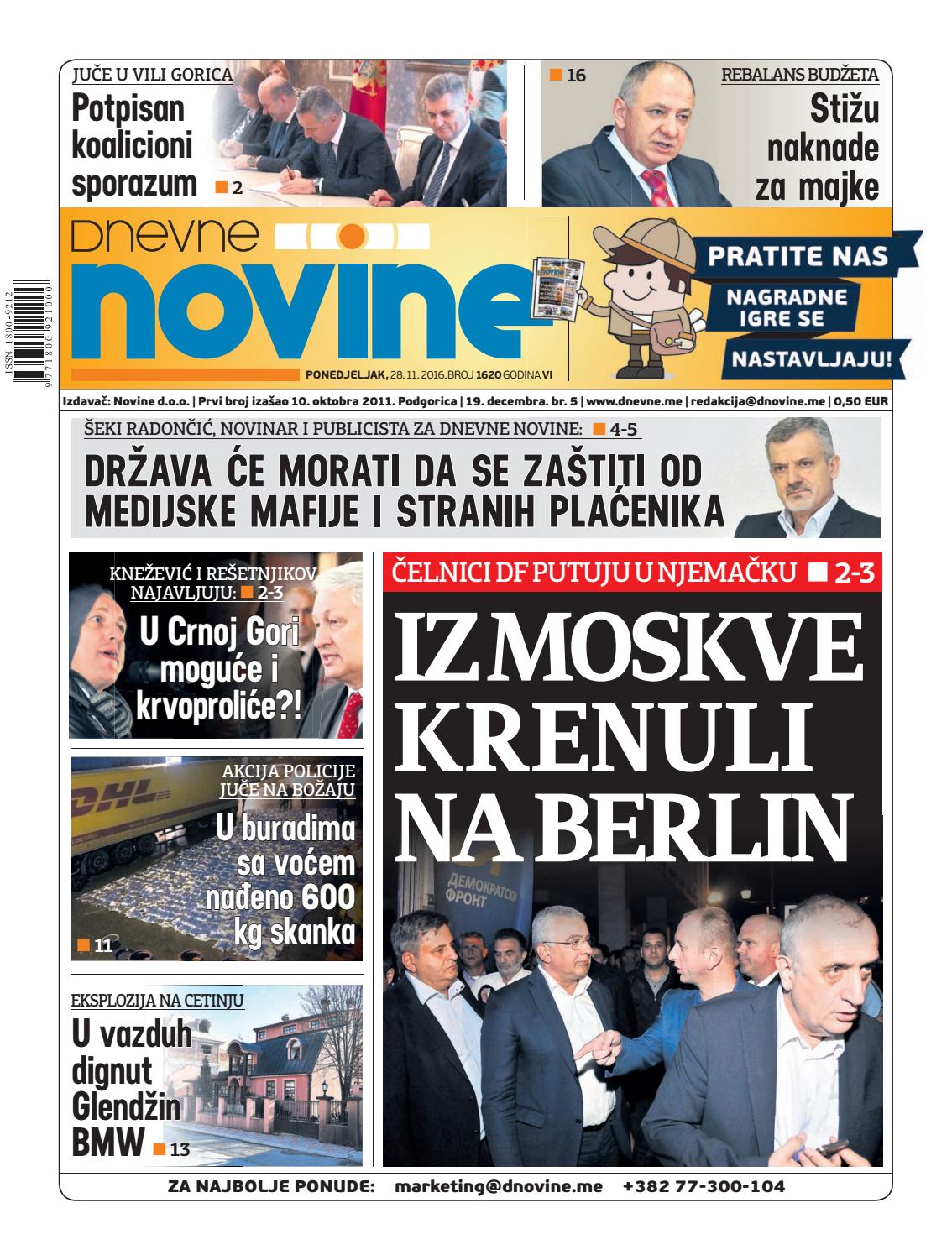 Dnevne novine 28. novembar 2016. by Dnevne Novine - Issuu