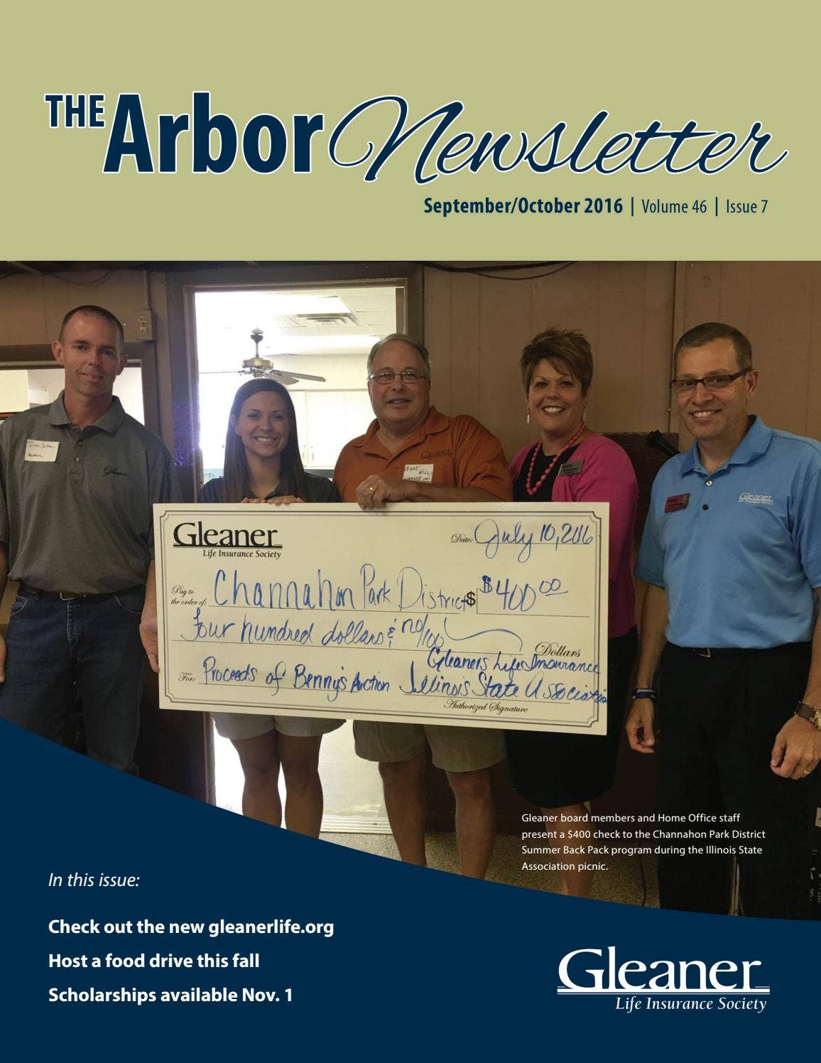 The Arbor Newsletter - Sept/Oct 2016 by Gleaner Life Insurance Society ...