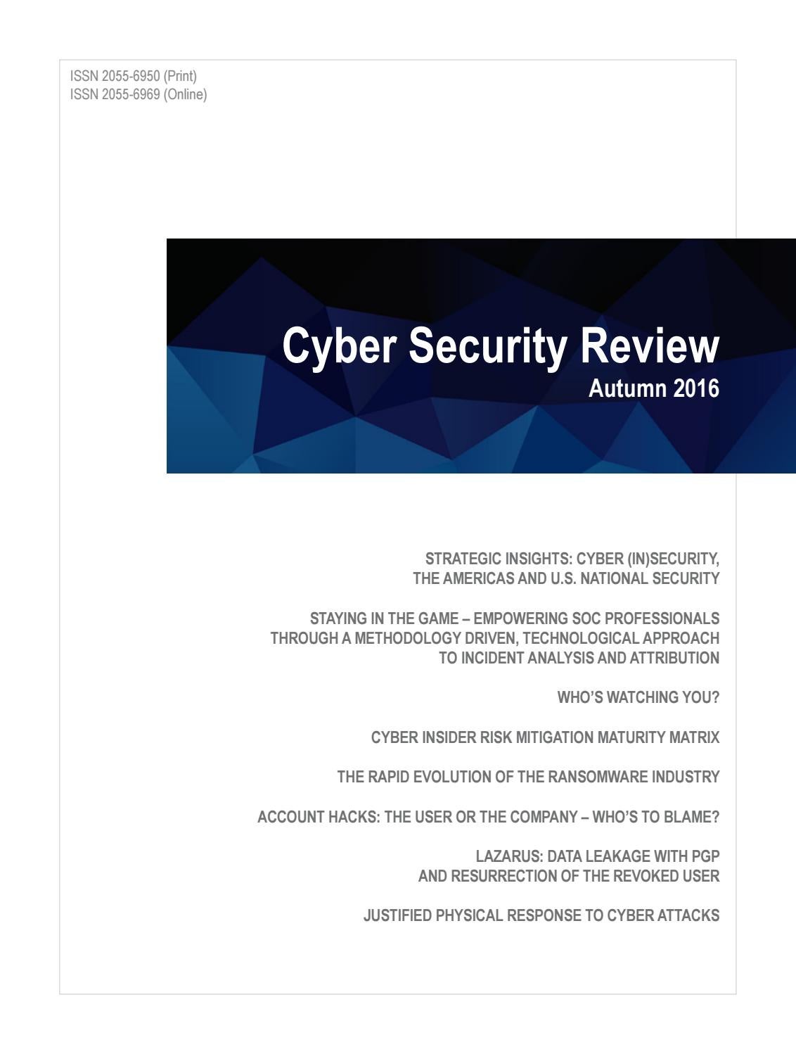 Cyber Security Review Autumn 2016 - Preview Edition by Delta Business ...