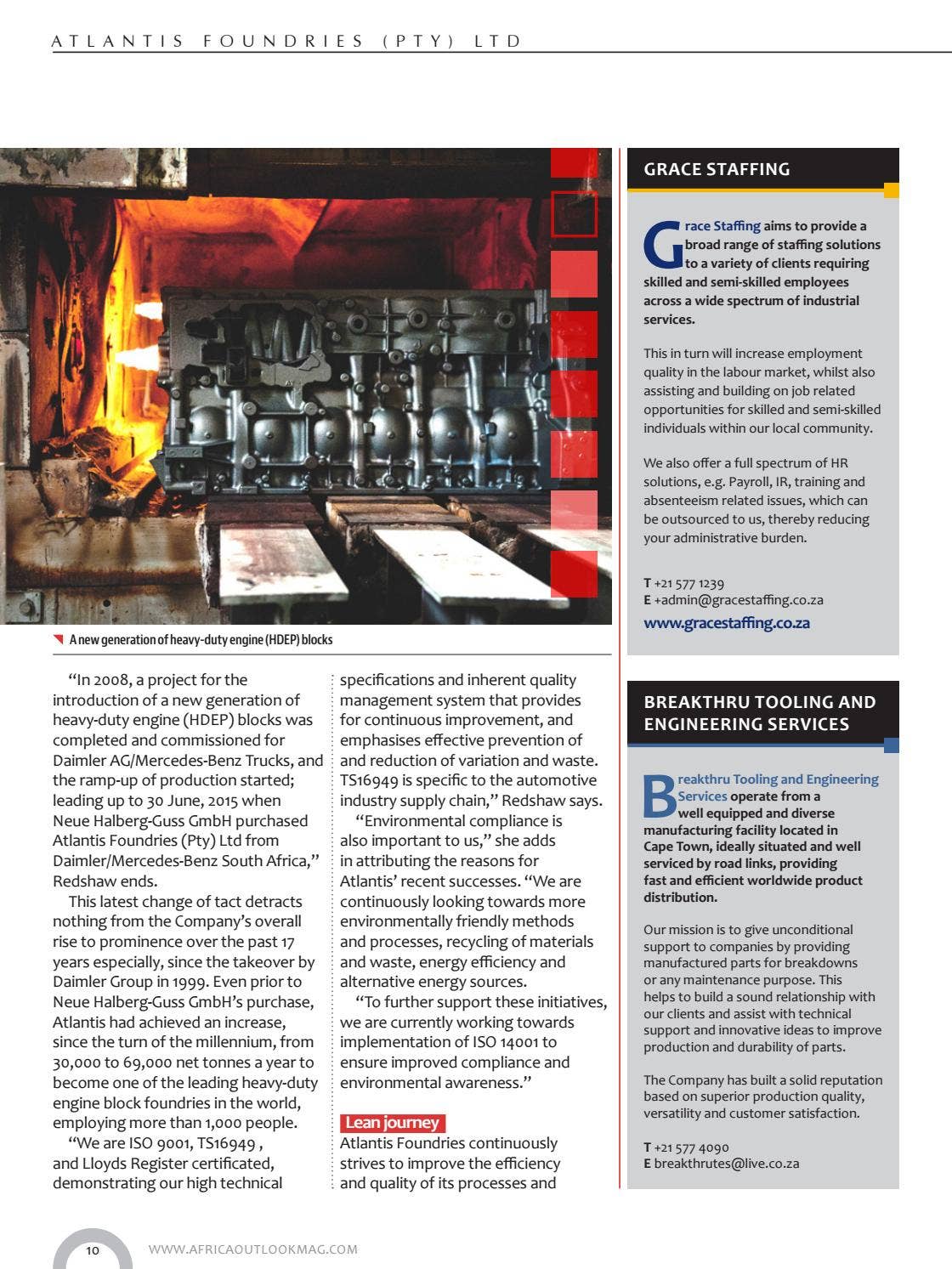 ATLANTIS FOUNDRIES by Outlook Publishing - Issuu