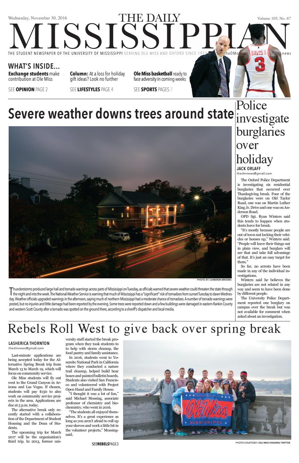 The Daily Mississippian - November 30, 2016 by The Daily Mississippian ...