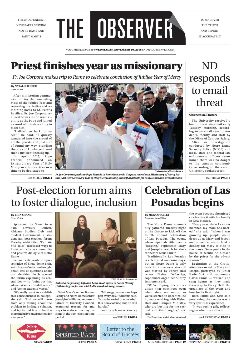 Print Edition of The Observer for Wednesday, November 30, 2016 by The ...