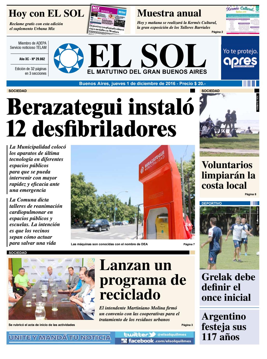 Diario EL SOL 01-12-2016 by Diario EL SOL - Issuu