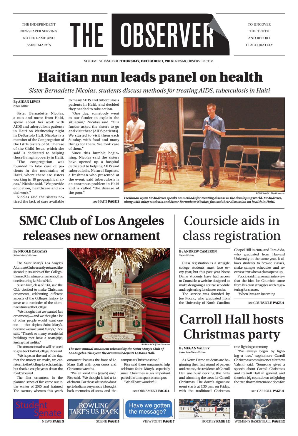 Print Edition of The Observer for Thursday, December 1, 2016 by The ...