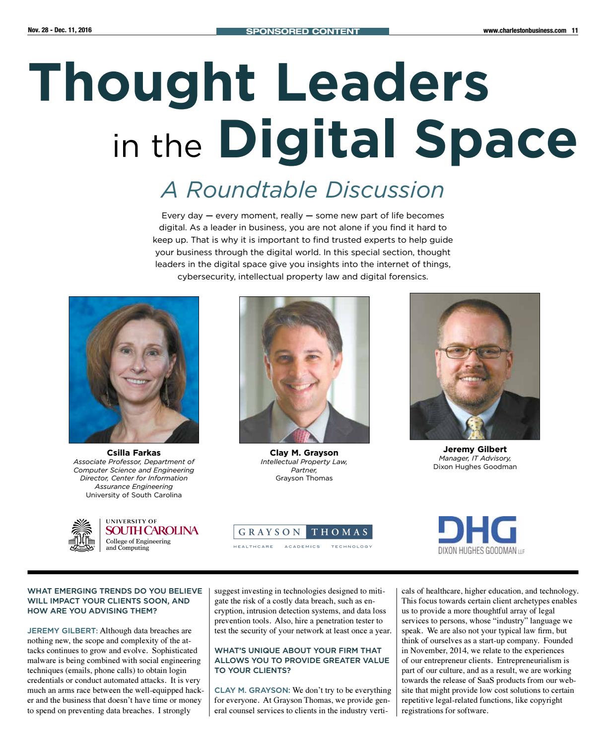 Thought Leaders in the Digital Space: A Roundtable Discussion by SC Biz ...