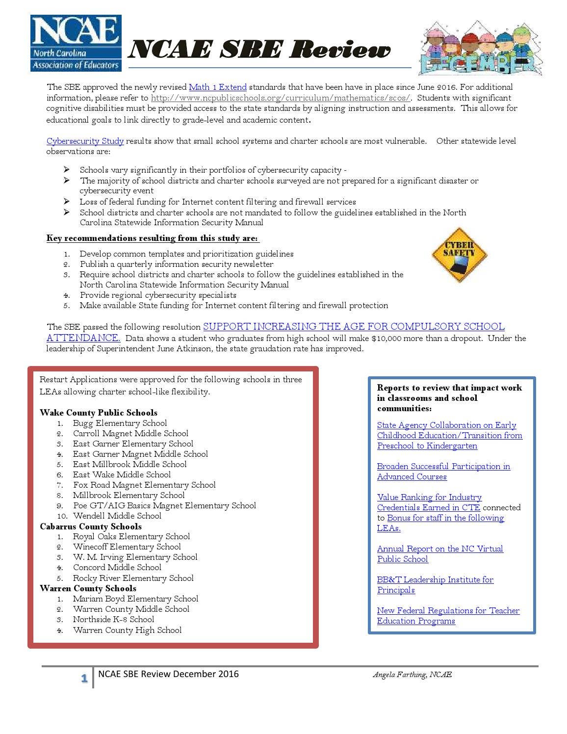 December 2016 State Board of Ed Review by NCAE - Issuu