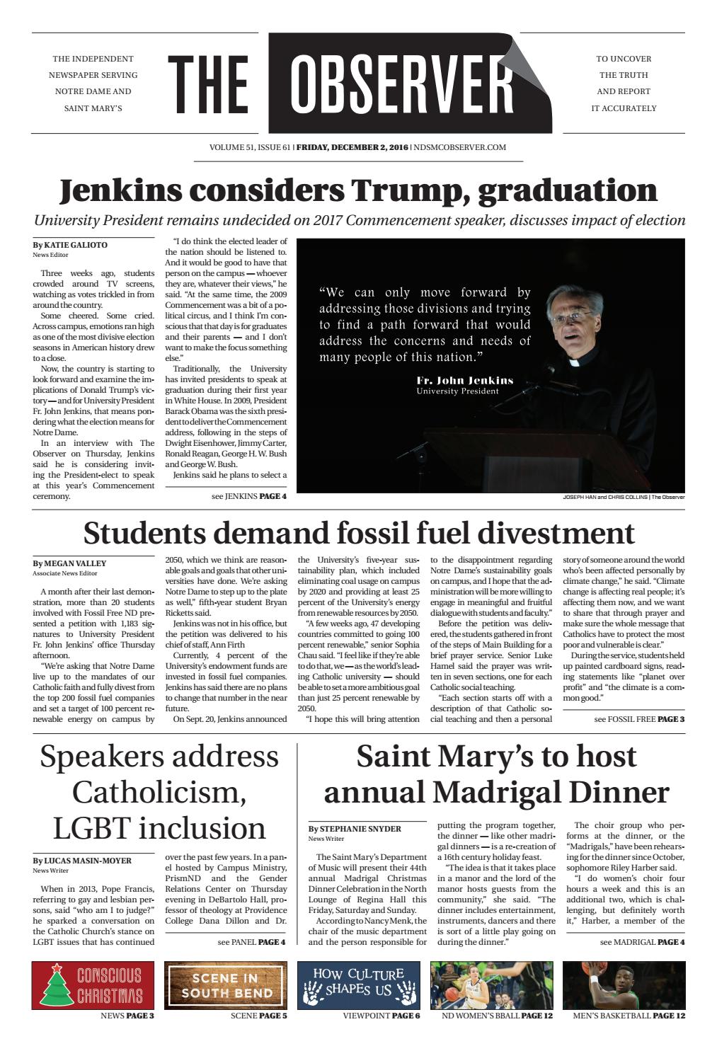 Print Edition of The Observer for Friday, December 2, 2016 by The ...