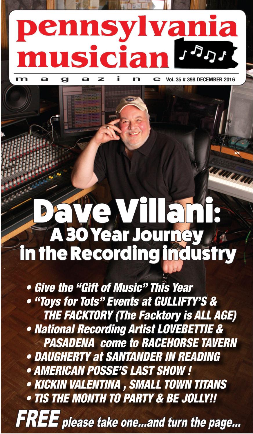 Pennsylvania Musician Magazine December 2016 Dave Villani by RACHEL ...