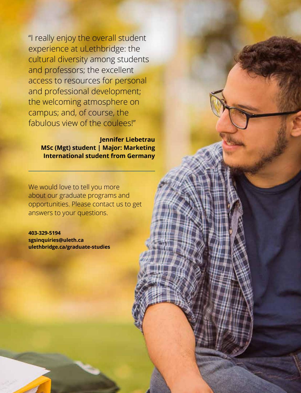 University of Lethbridge 2017-2018 Graduate Studies viewbook by ...