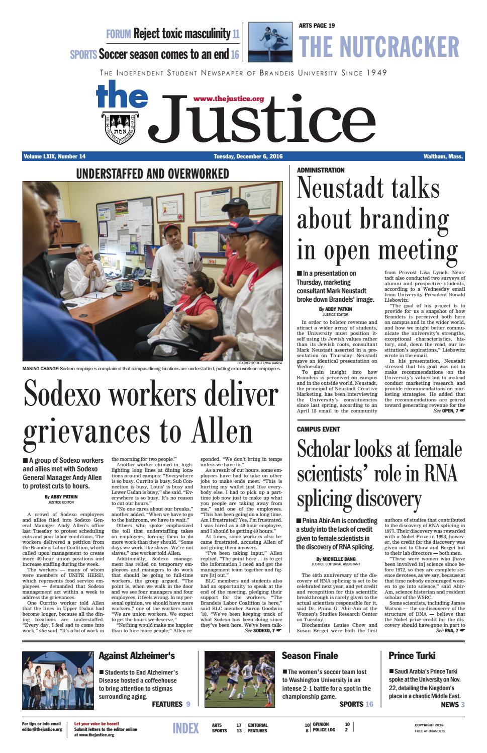 The Justice, December 6, 2016 by The Justice - Issuu