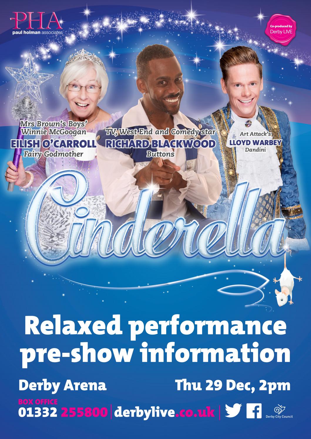 Relaxed performance flyer for Cinderella by Derby LIVE - Issuu