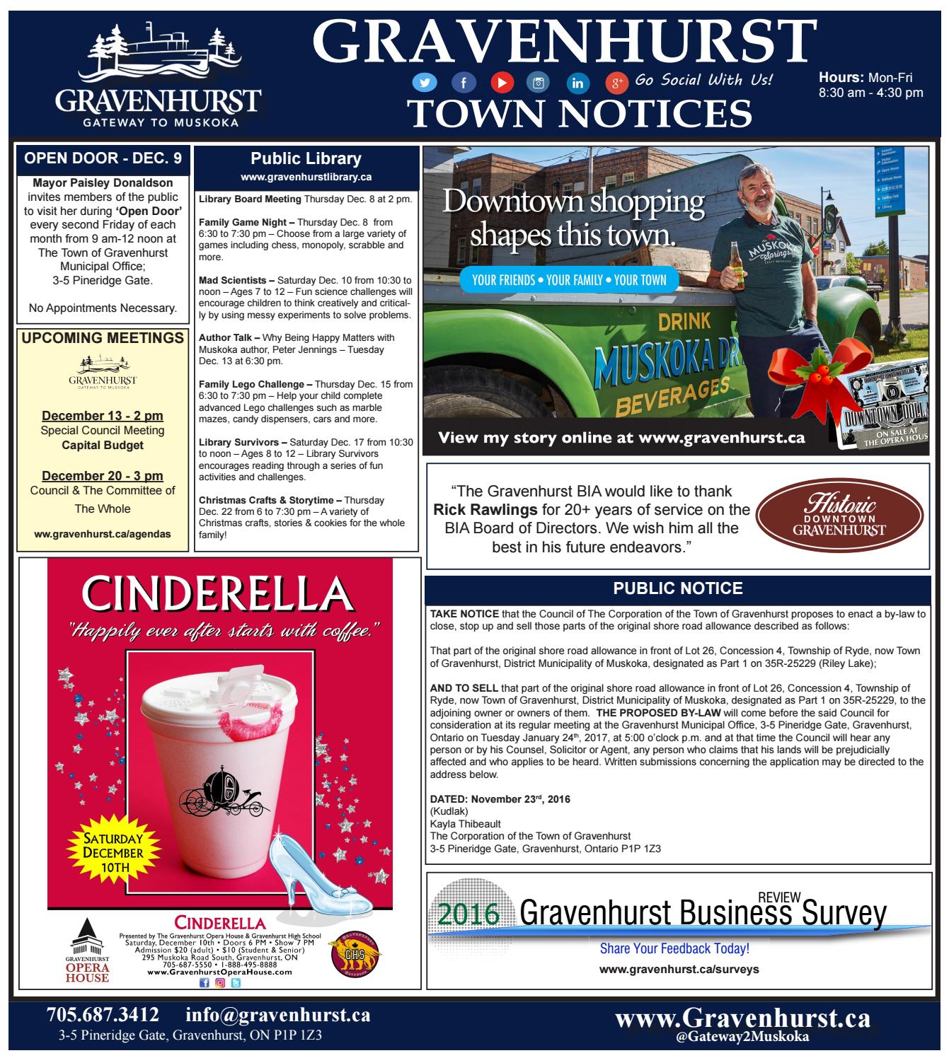 Town of Gravenhurst Notices - December 8 by Town of Gravenhurst - Issuu