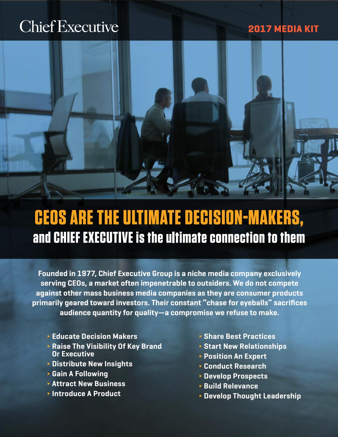 Chief Executive 2017 Media Kit by Chief Executive Group - Issuu