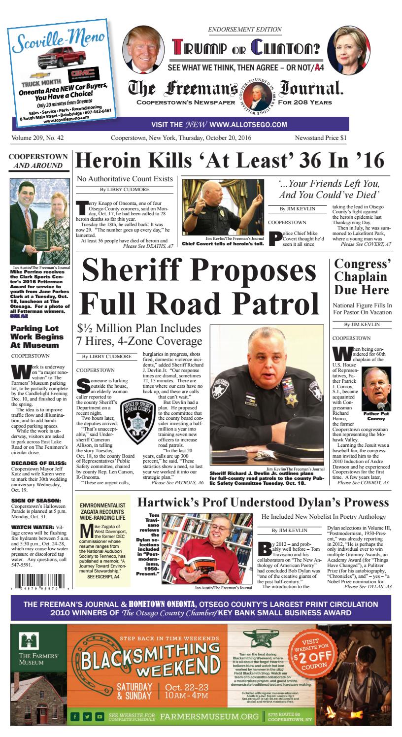 The Freeman's Journal 10-21-16 by All Otsego - News of Oneonta ...