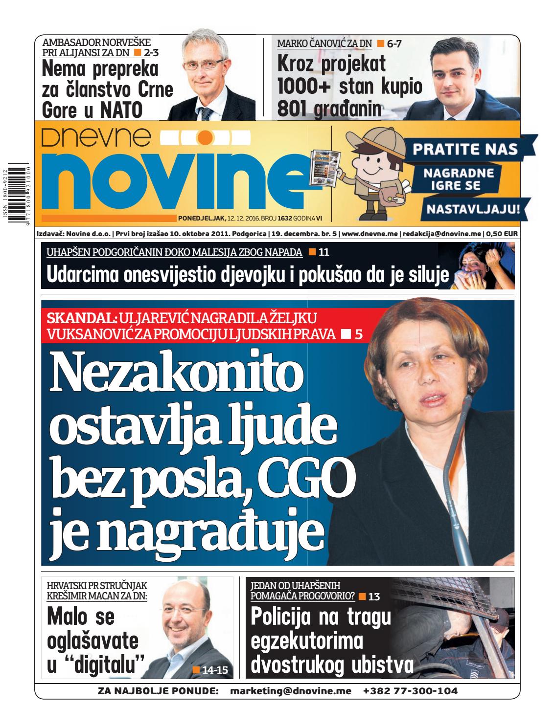 Dnevne novine 12. decembar 2016. by Dnevne Novine - Issuu