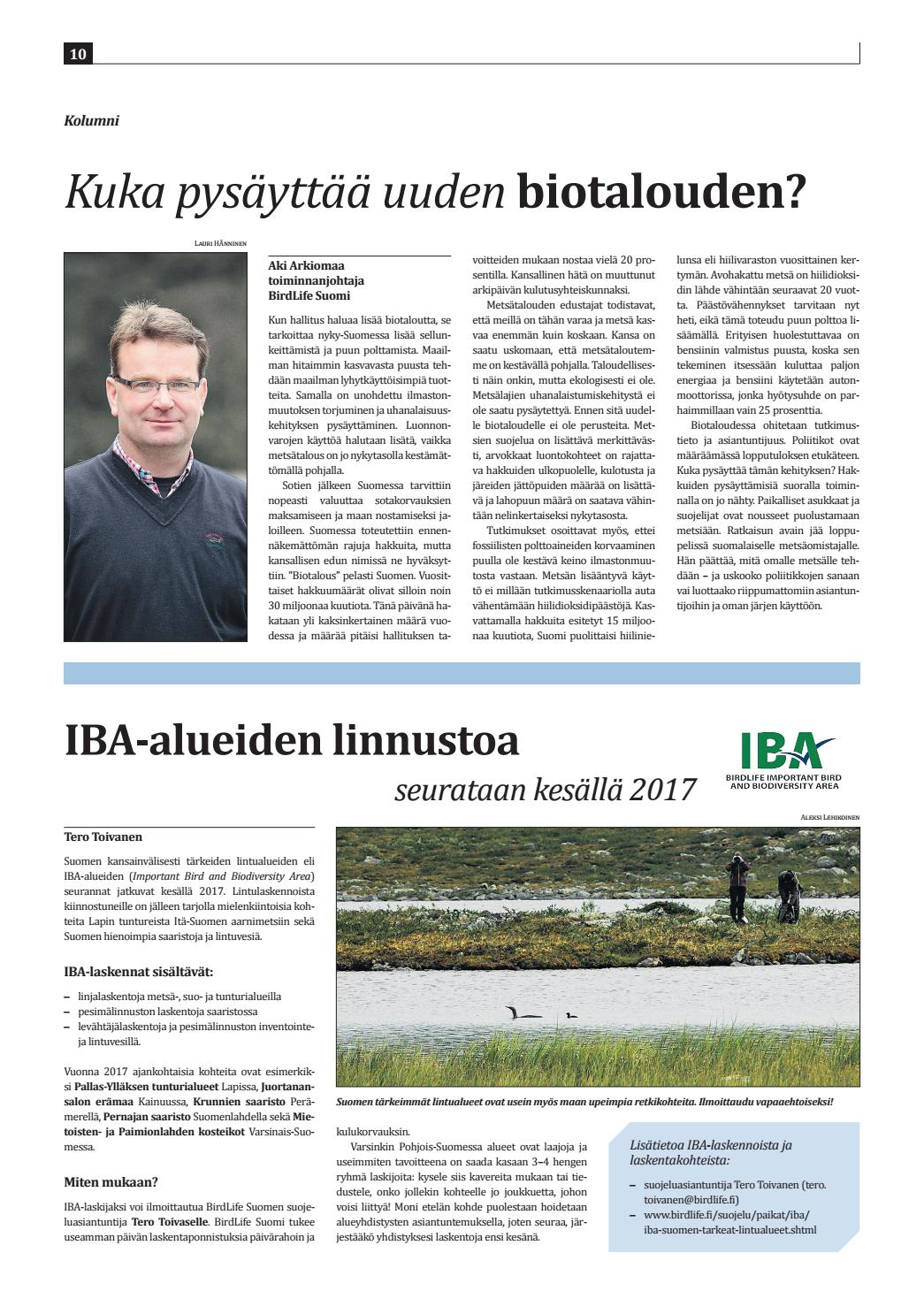 Tiira 4/2016 by BirdLife Suomi - Issuu