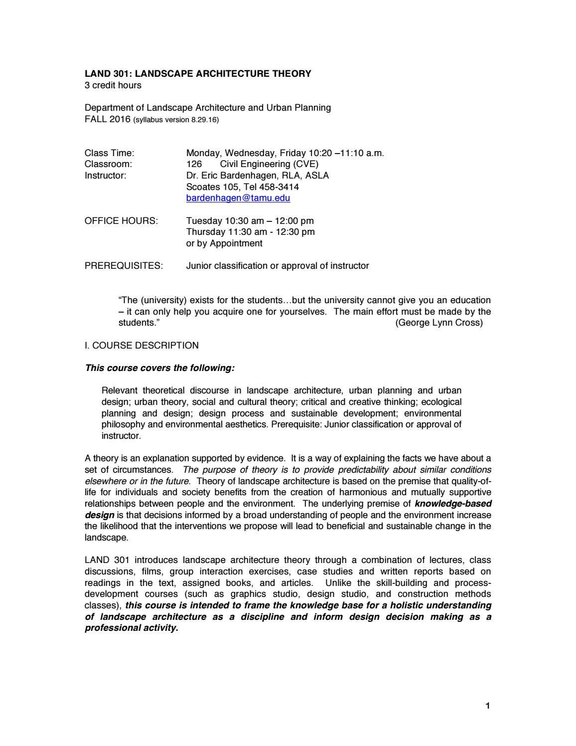 Landscape Architecture Theory Syllabus - Bardenhagen by Island Press ...