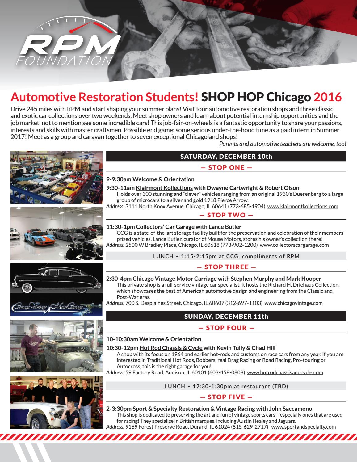 SHOP HOP Chicago Program Flyer by America's Automotive Trust - Issuu