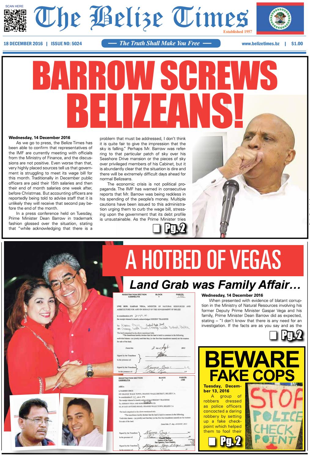 Belize Times December 18, 2016 by Belize Times Press - Issuu