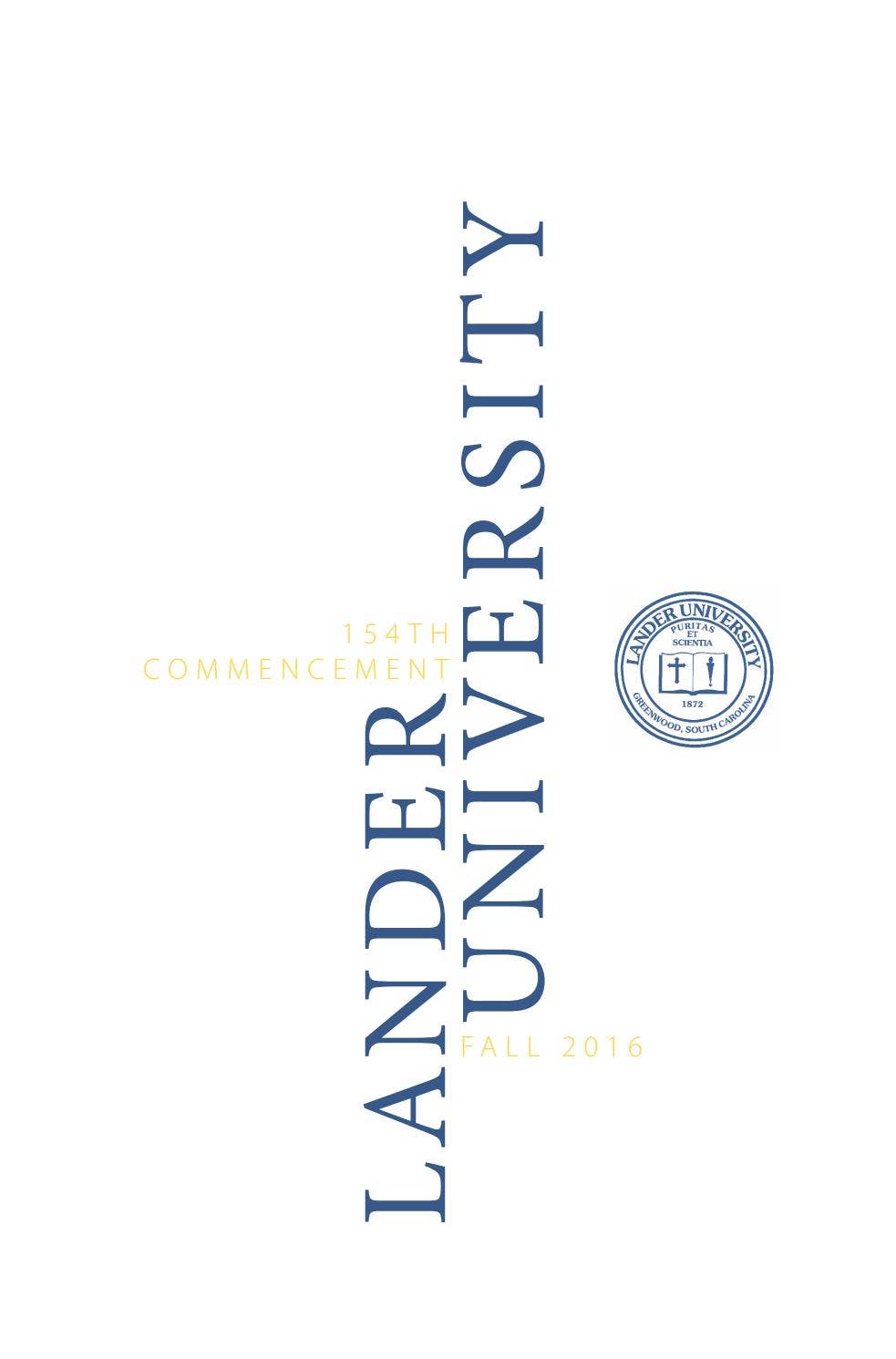 Lander University Commencement Program, December 2016 by Lander ...