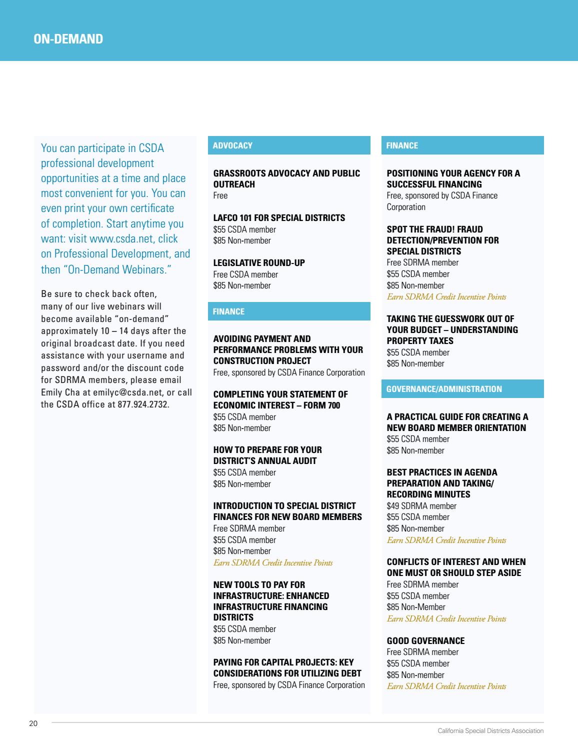 2017 CSDA Professional Development Catalog by California Special ...