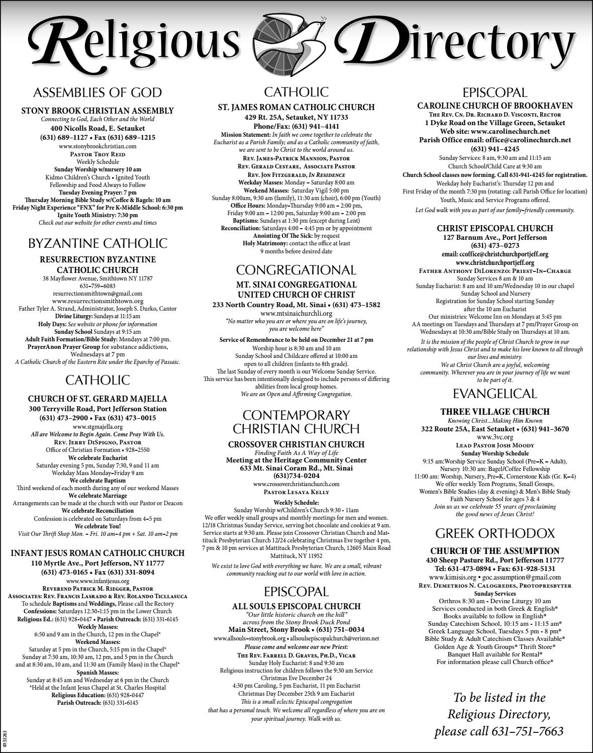 Religious Directory - December 15, 2016 by TBR News Media - Issuu