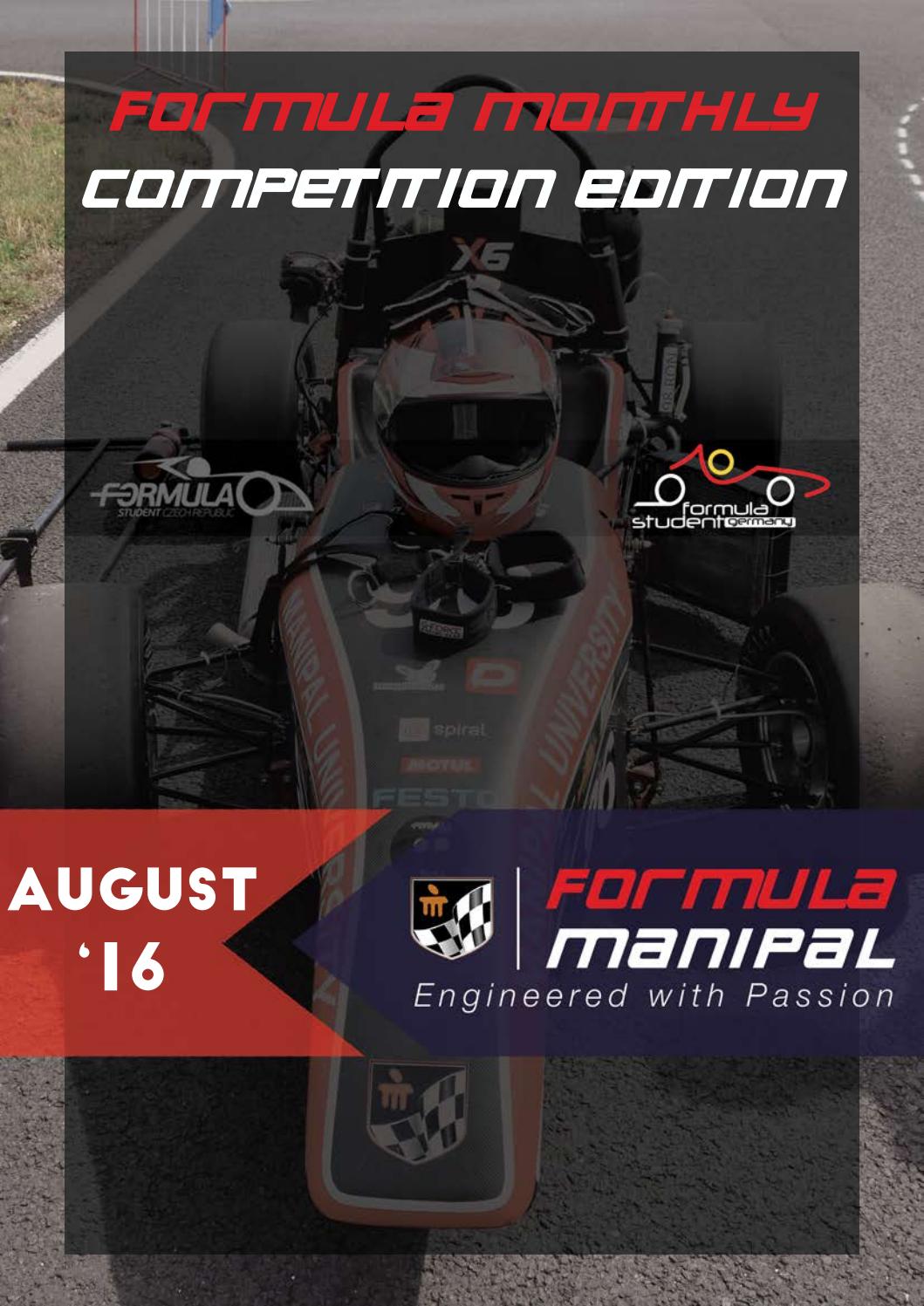 Formula Monthly - August 2016 by Formula Manipal - Issuu
