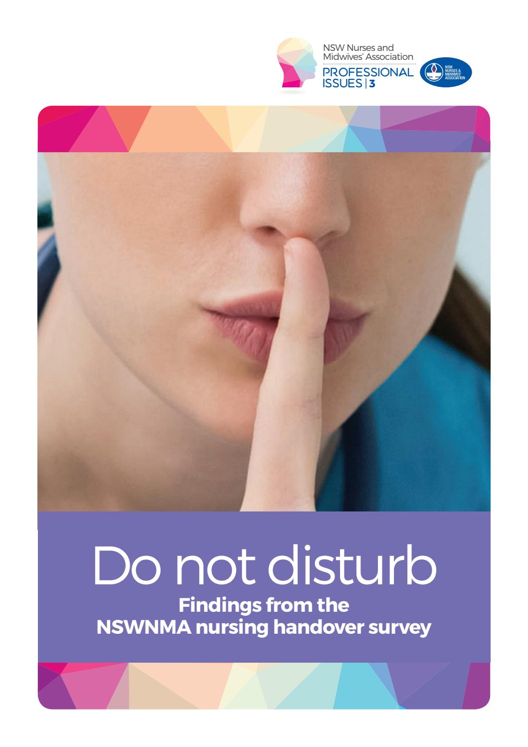 Do not disturb by NSW Nurses and Midwives' Association - Issuu
